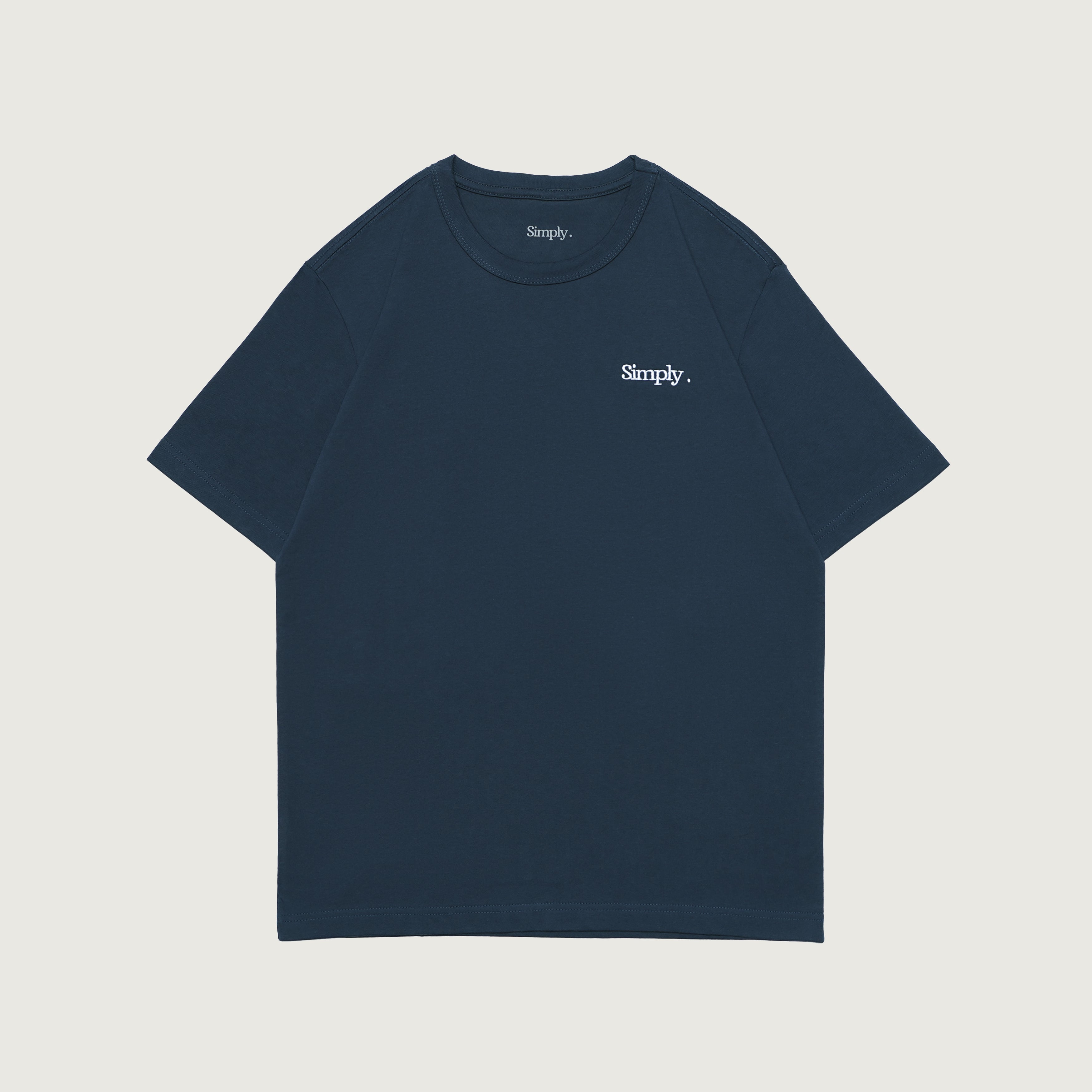 Simply . Women's Quality Oversized Embroidery T Shirt (Navy) [270gsm