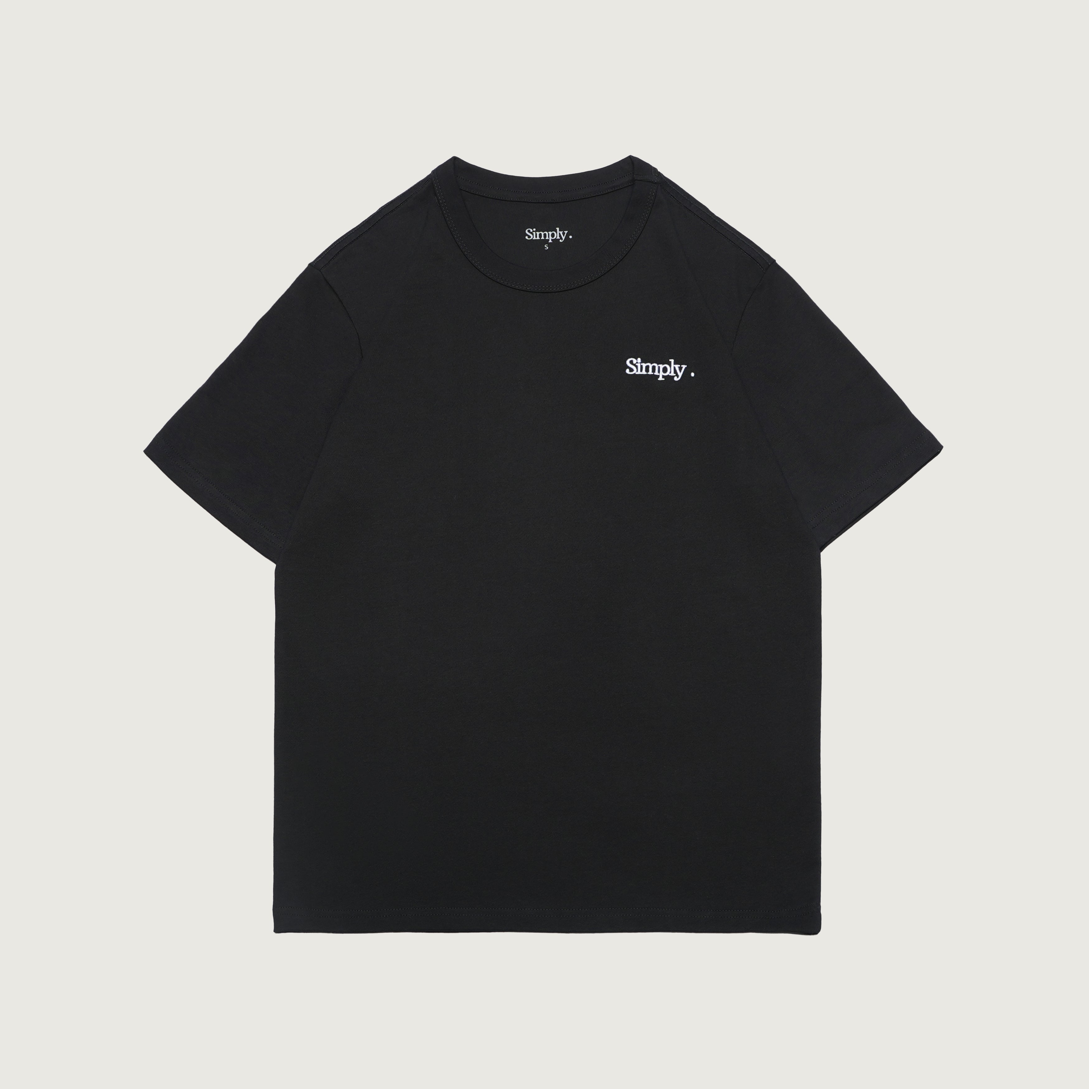 Simply . Women's Quality Oversized Embroidery T Shirt (Black) [270gsm