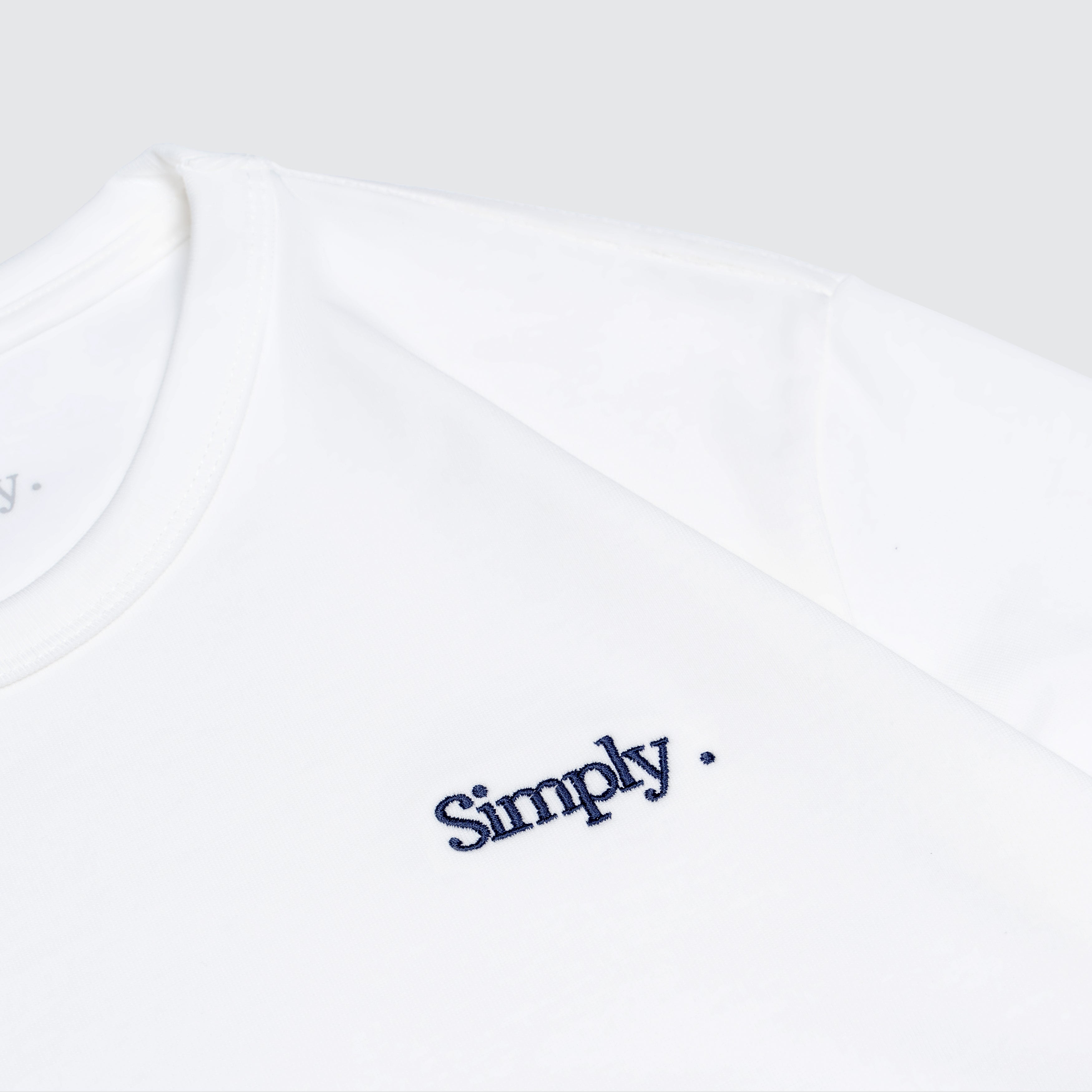 Simply . Women's Quality Oversized Embroidery T Shirt (White) [270gsm